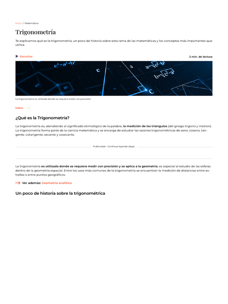 Introducción a la Trigonometría | PDF | Trigonometría | Funciones ...