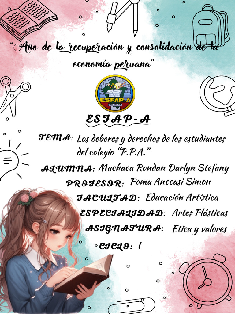 Documento A4 Portada Carátula de Propuesta Creativa Doodle Acuarela ...