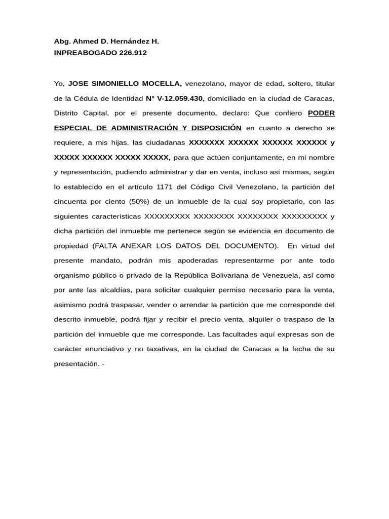 Poder Especial de Venta | PDF