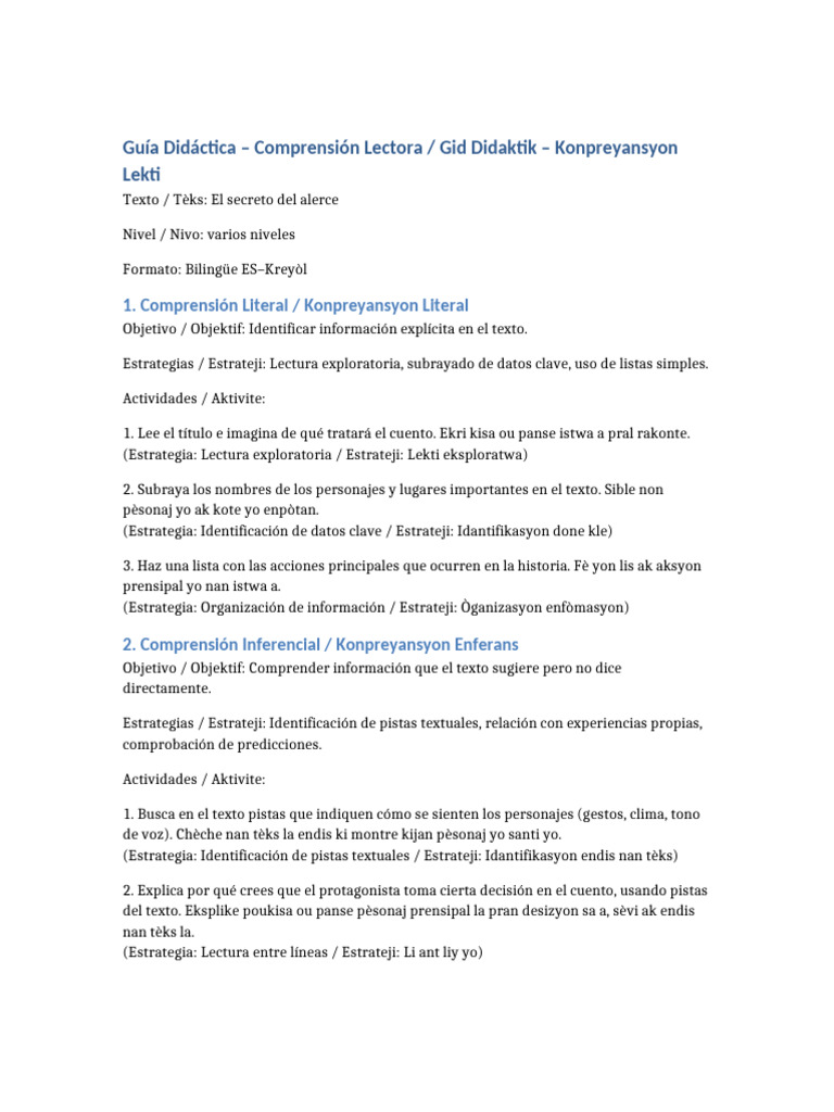 Guia Didactica Bilingue | PDF | Comunicación humana | Cognición