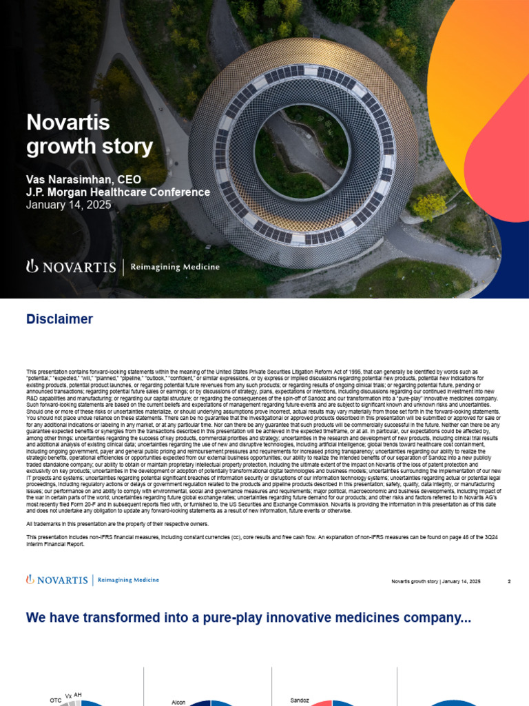 Novartis Investor Presentation JPM 2025 Growth Story | PDF | Novartis | Uncertainty