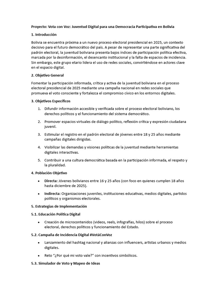Proyecto-Vota Con Voz | PDF | Democracia | Ideologías políticas