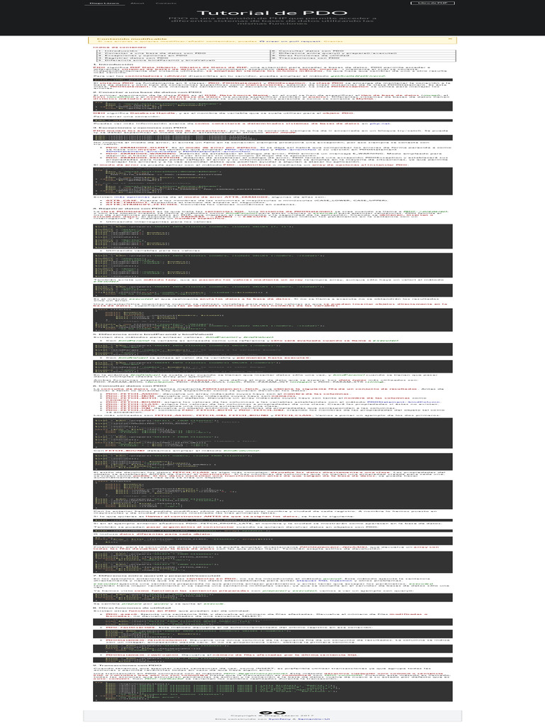 Tutorial de PDO | PDF | Php | SQL