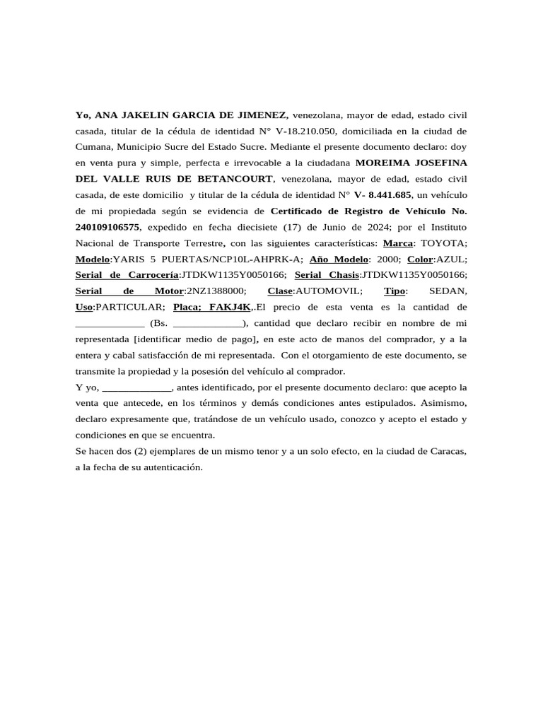 Modelo Venta de Vehiculo | PDF