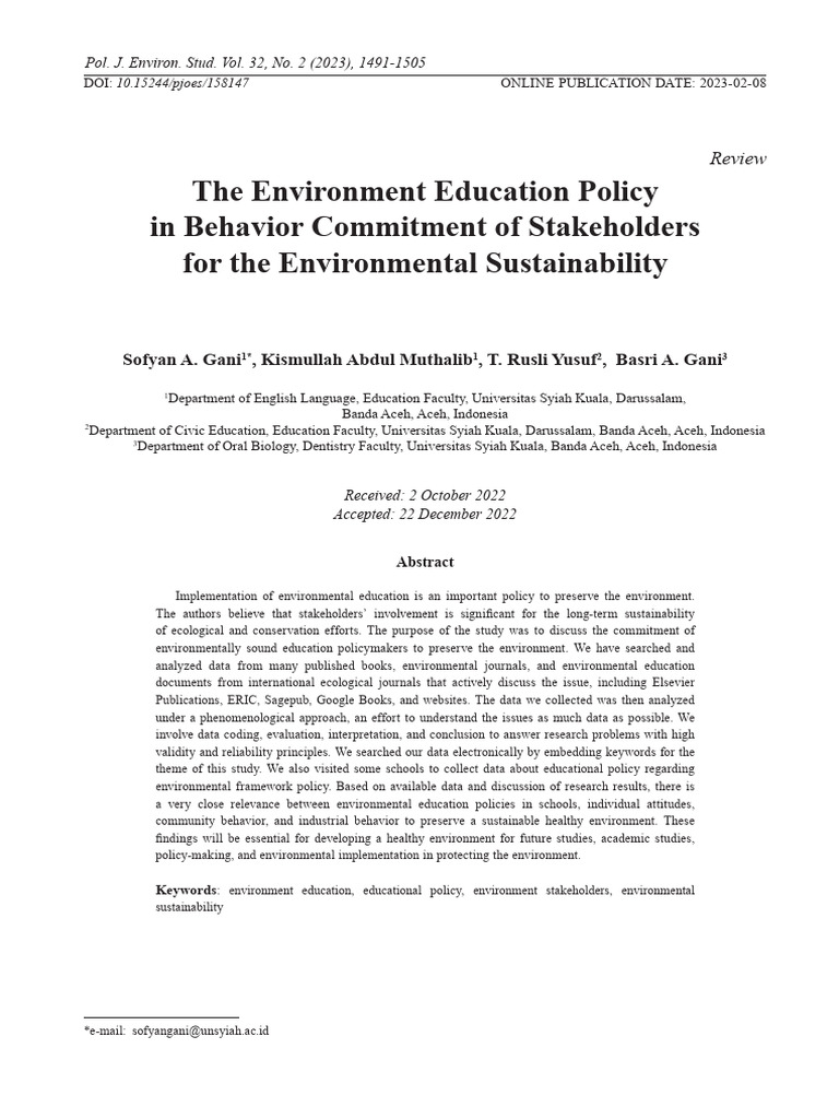 The Environment Education | PDF | Environmental Protection | Sustainability