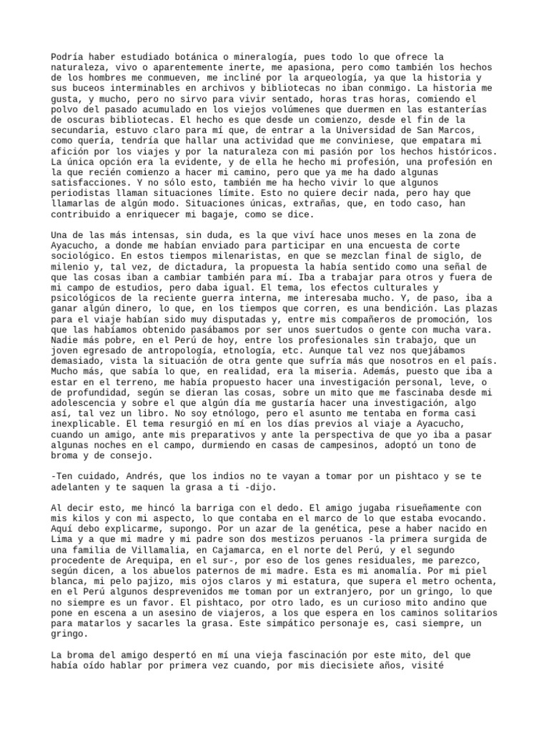 Fascinación por el mito del pishtaco | PDF