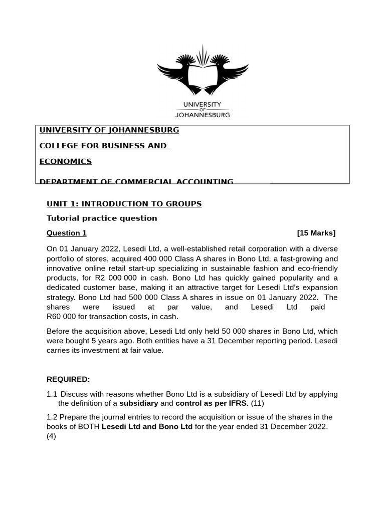 UNIT 1 Tutorial Practice Question | PDF