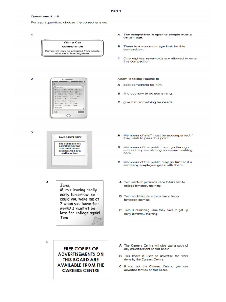 Reading Ket | PDF