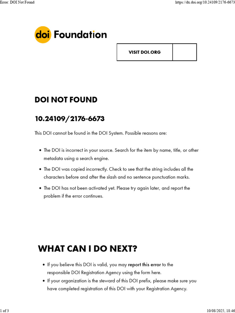 DOI Not Found: Error Resolution Guide | PDF | Digital Object Identifier ...