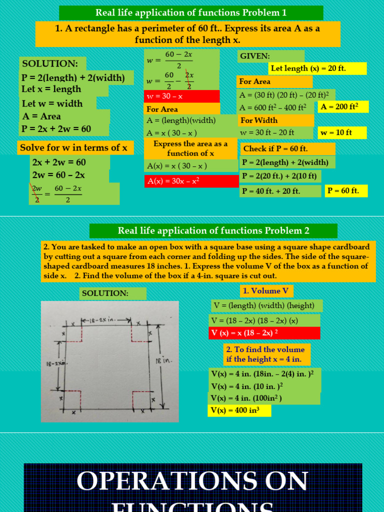 Lesson 3 Operations and Compositions of Functions General Mathematics 2022 | PDF | Area ...