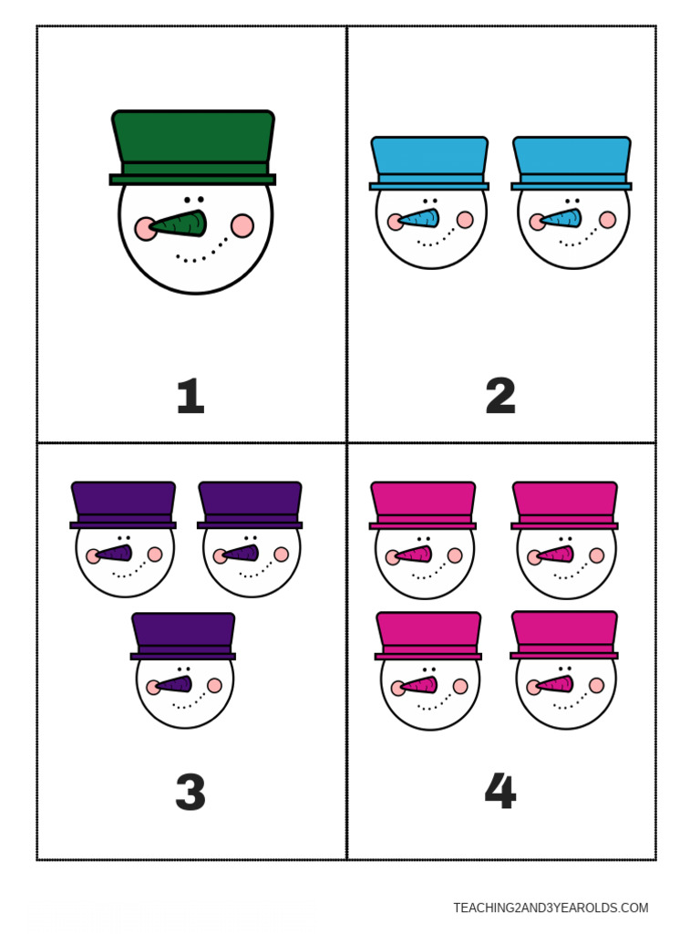 Snowman Counting Printables For Sequence | PDF