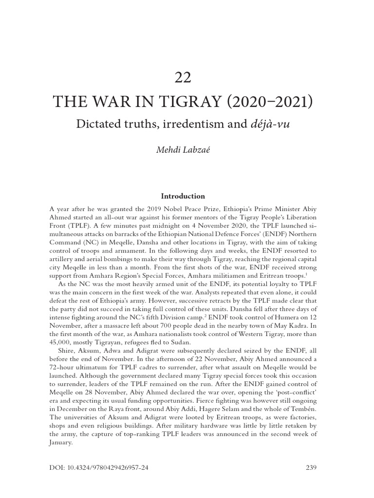 Tigray War Analysis: Causes and Impact | PDF | Ethiopia