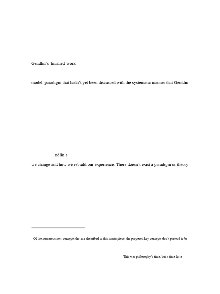 Understanding Gendlin's A Process Model | PDF | Experience | Feeling