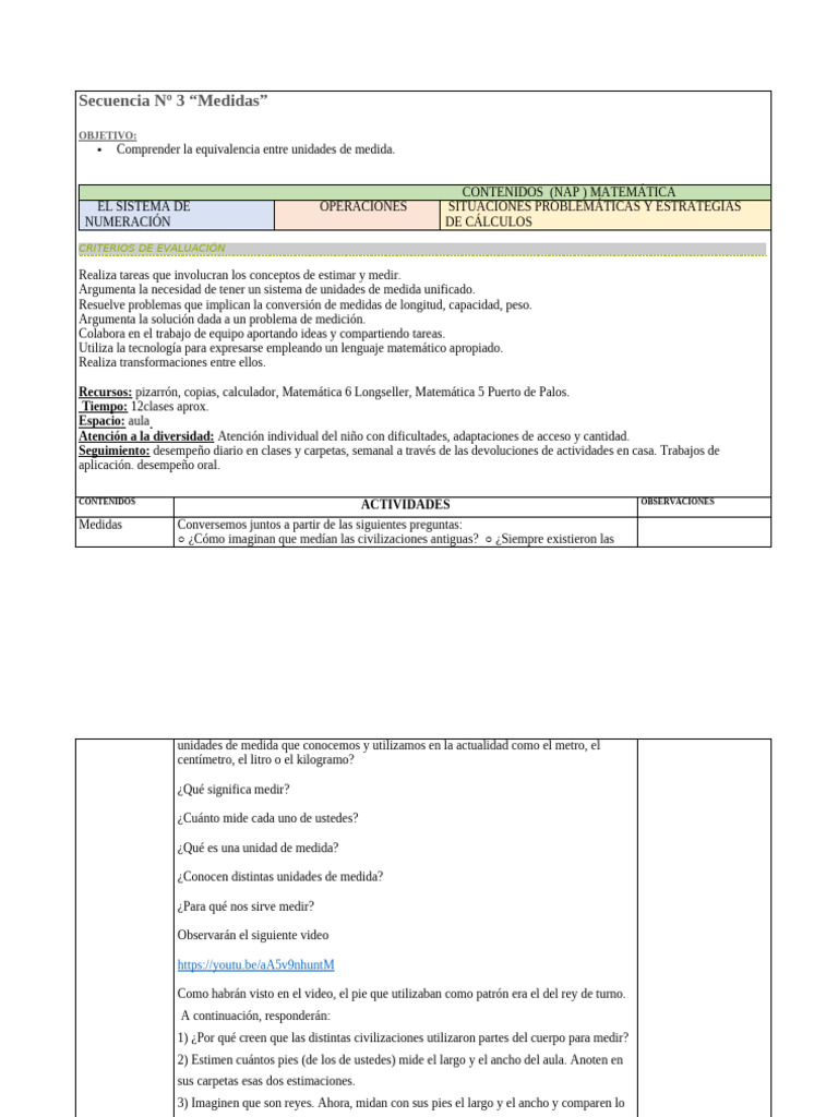 Secuencia Didactica 3 Medidas | PDF | Litro | Matemáticas