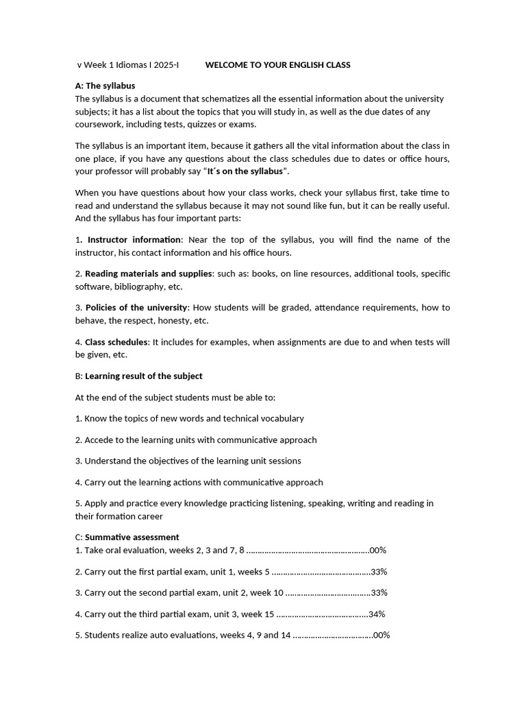 Week 1 Basic English I 2024-I | PDF | English Language | Dialect