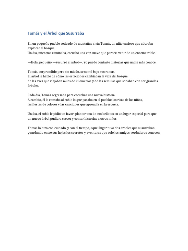 Cuento_Infantil_Tomas | PDF