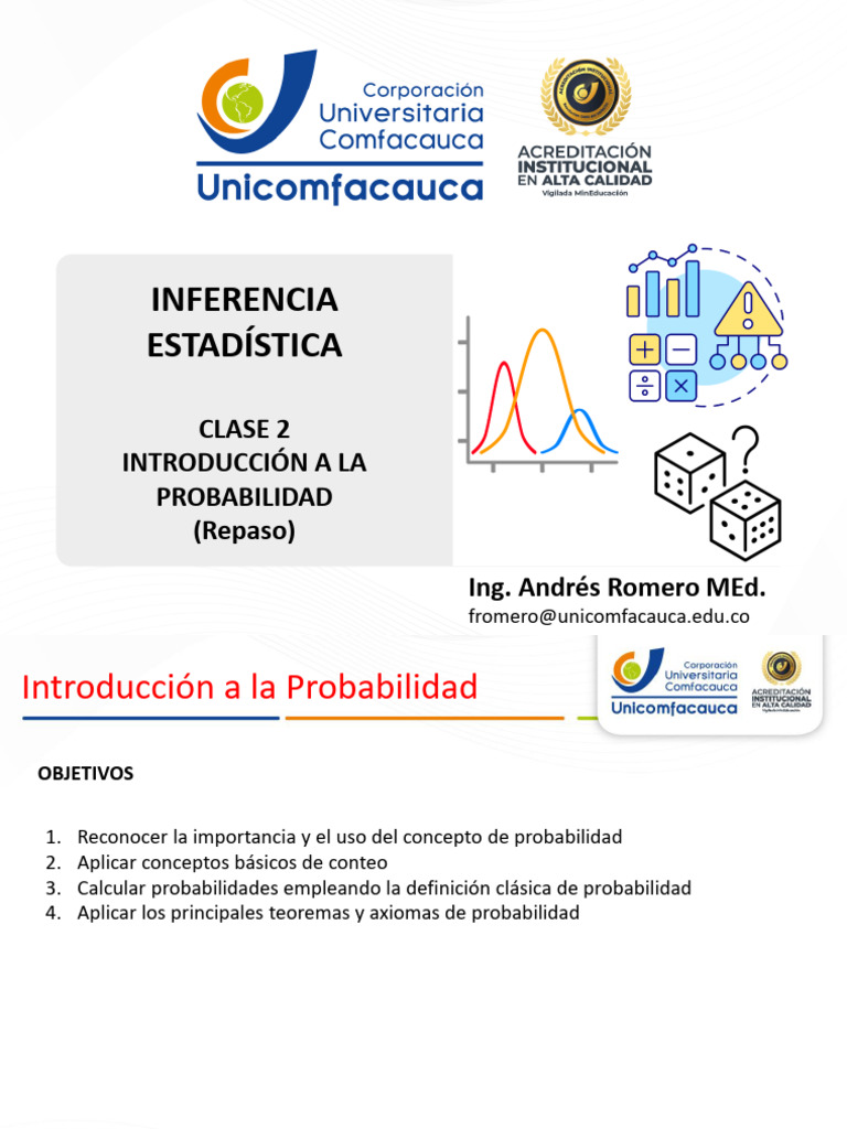 CLASE 2 INFERENCIA ESTADÍSTICA Introducción A La Probabilidad (Rev 2025 08 08) | PDF | Teoría de ...