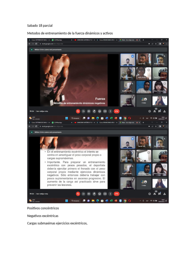 Clase Excentrico y Concentrico | PDF