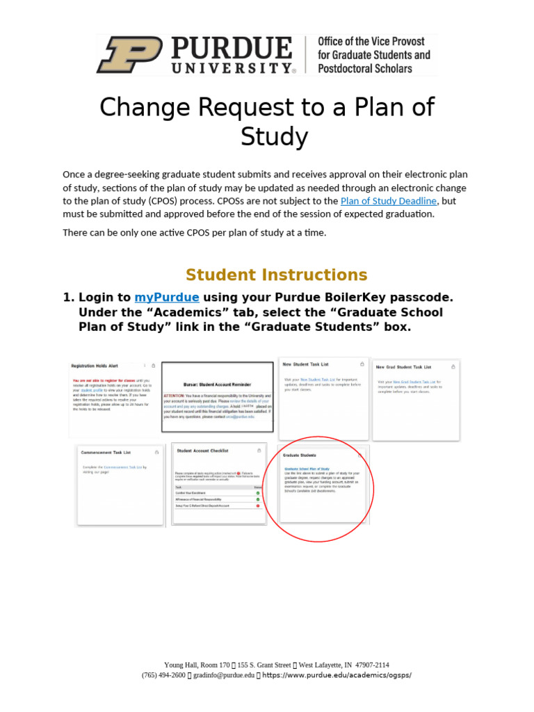 Graduate Plan of Study Change Request | PDF | Computing