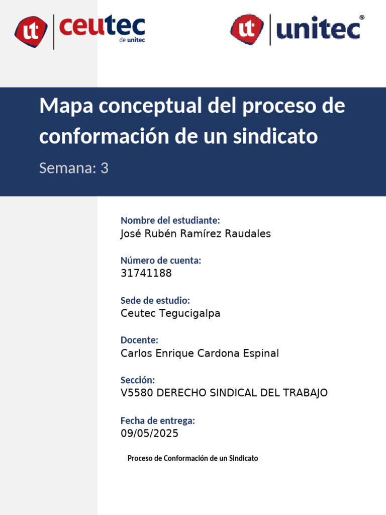 Ramírez_J_S-3_Mapa Conceptual Del Proceso de Conformación de Un Sindicato | PDF | Sindicato ...