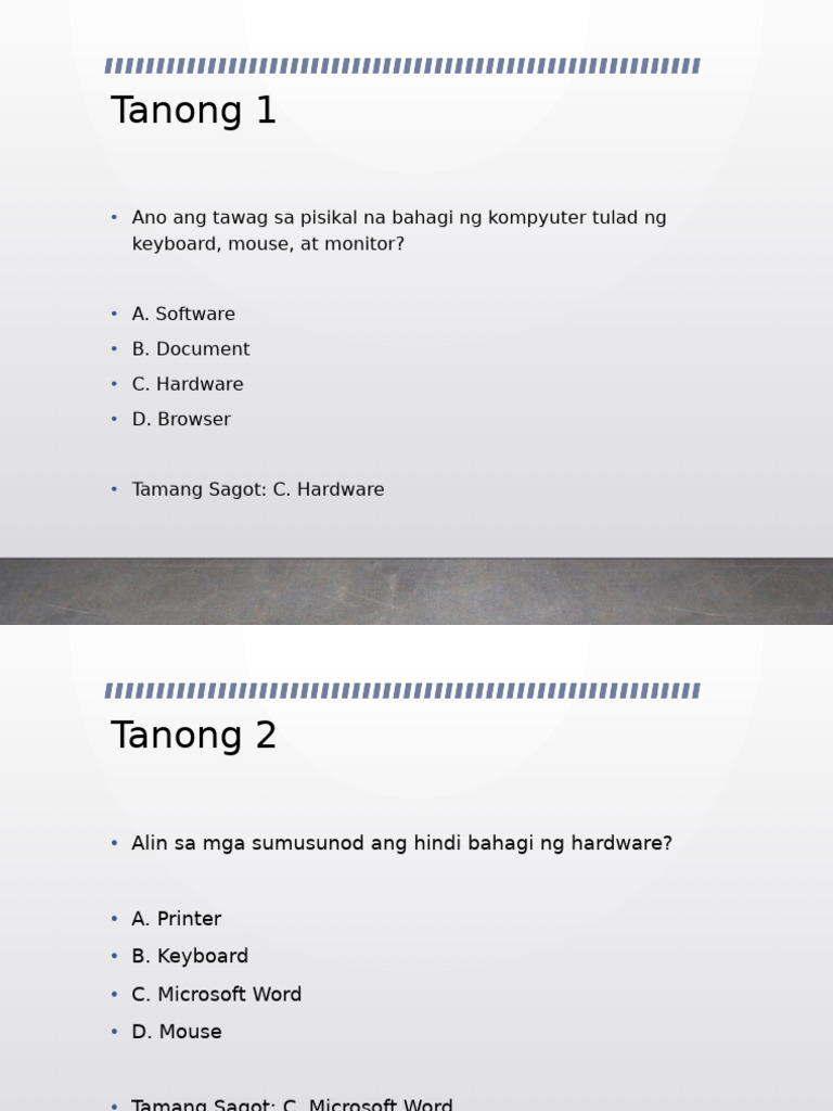 ICT Quiz Presentation With Choices | PDF