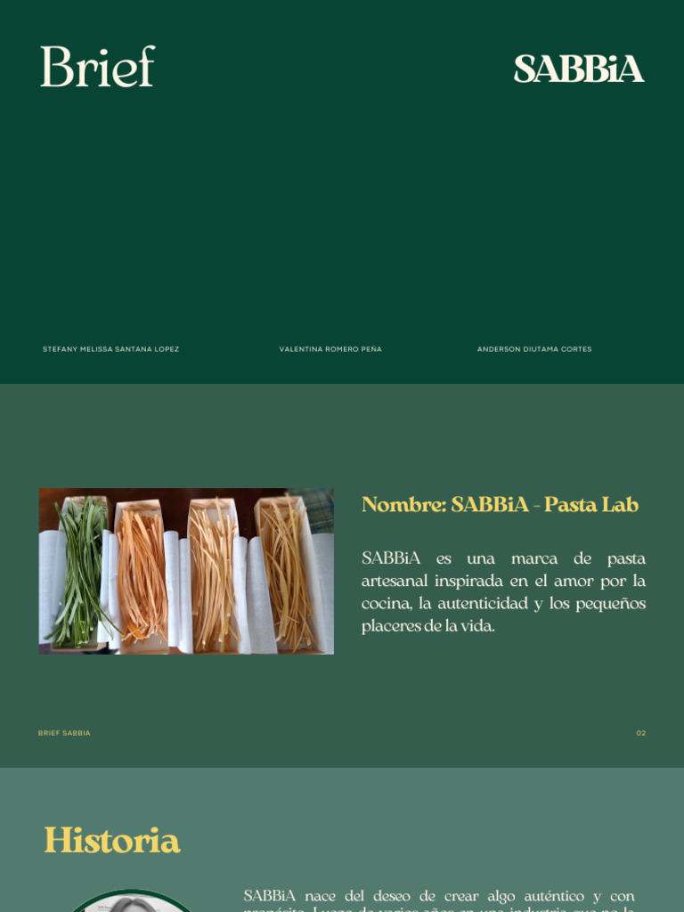 Pasta Artesanal SABBiA: Autenticidad y Sabor | PDF | Marca | Diseño