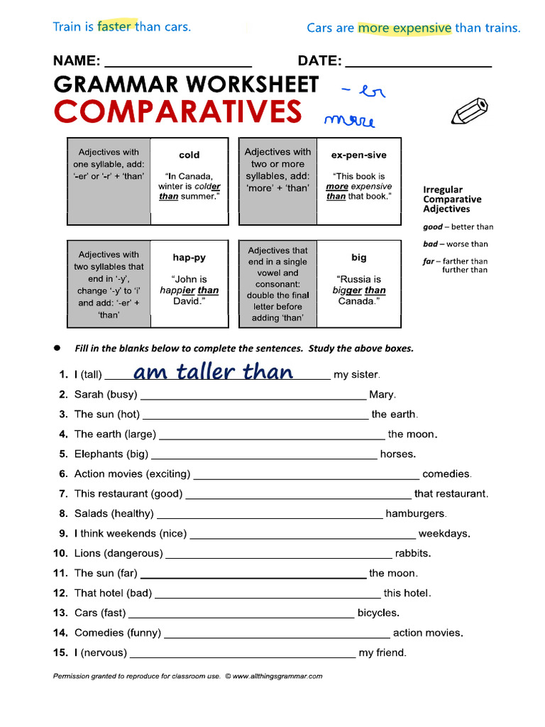 English_lesson_comparatives | PDF
