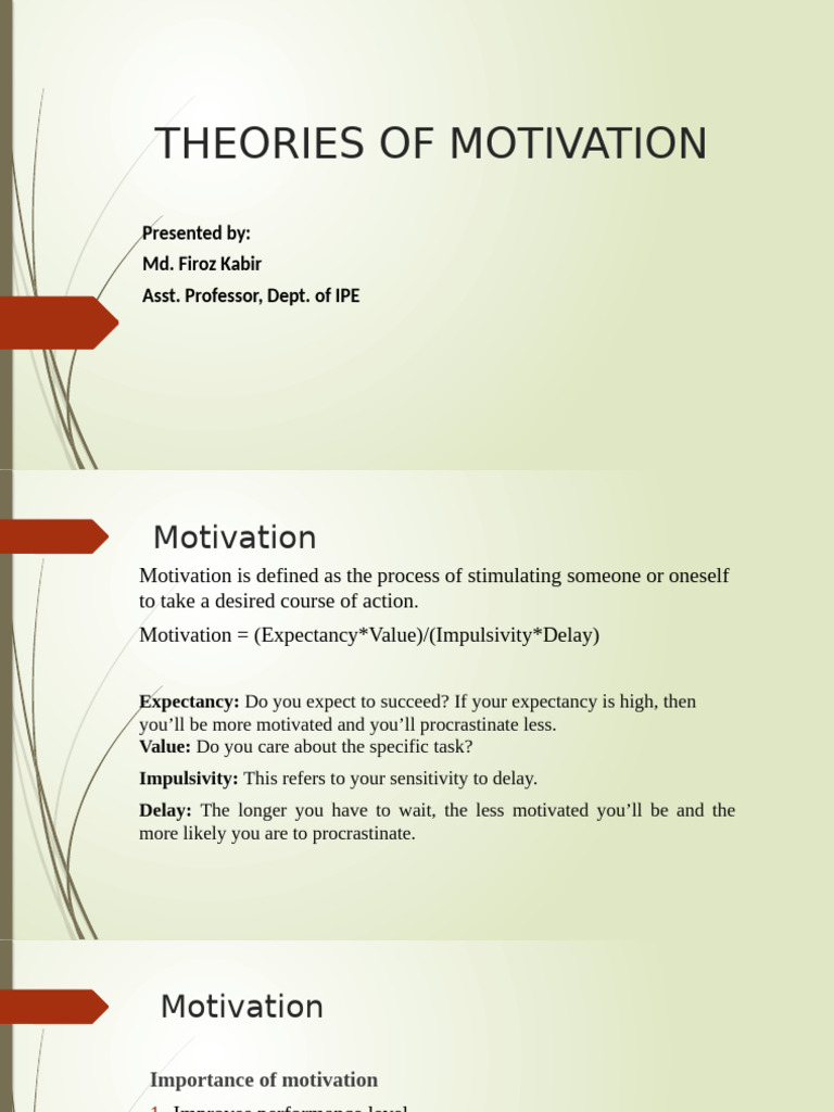 Theories of Motivation | PDF | Motivational | Motivation
