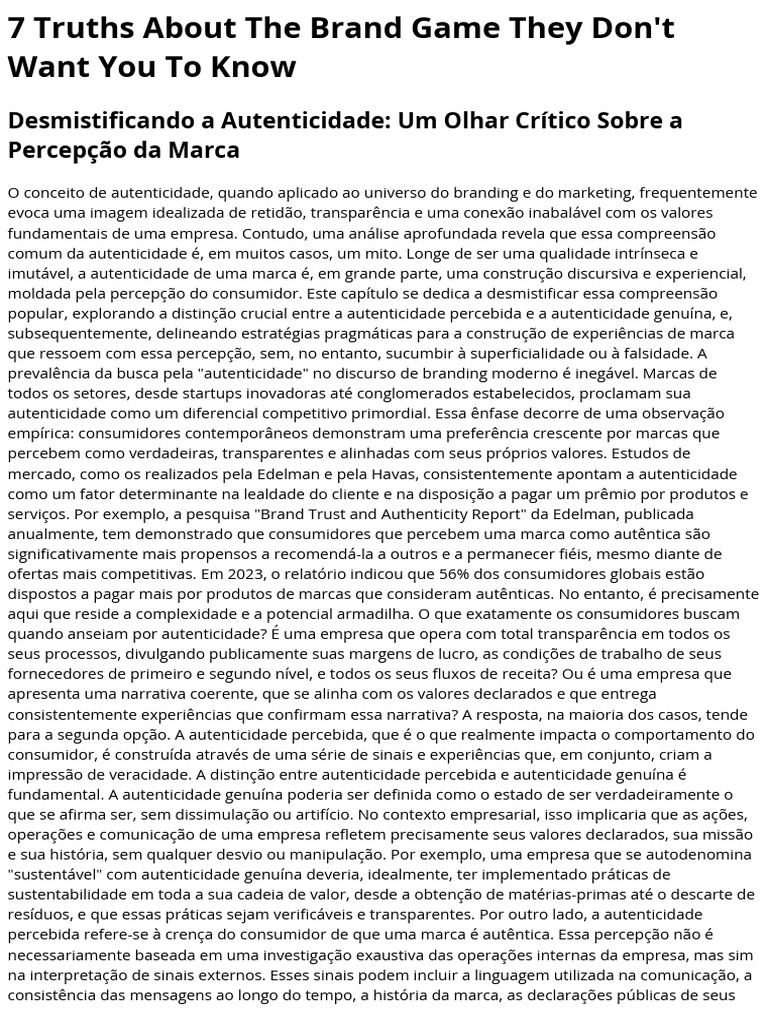 7 Truths About The Brand Game They Don't Want You To Know | PDF | Marca ...