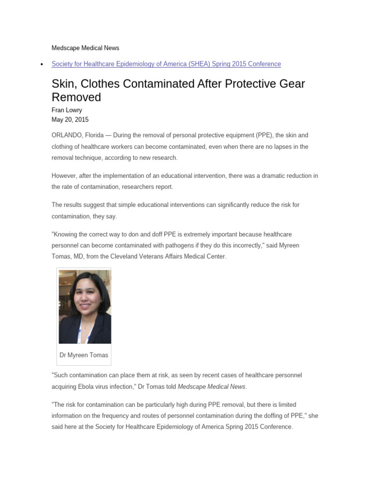 6 - Skin, Clothes Contaminated After Protective Gear Remove - Medscape ...