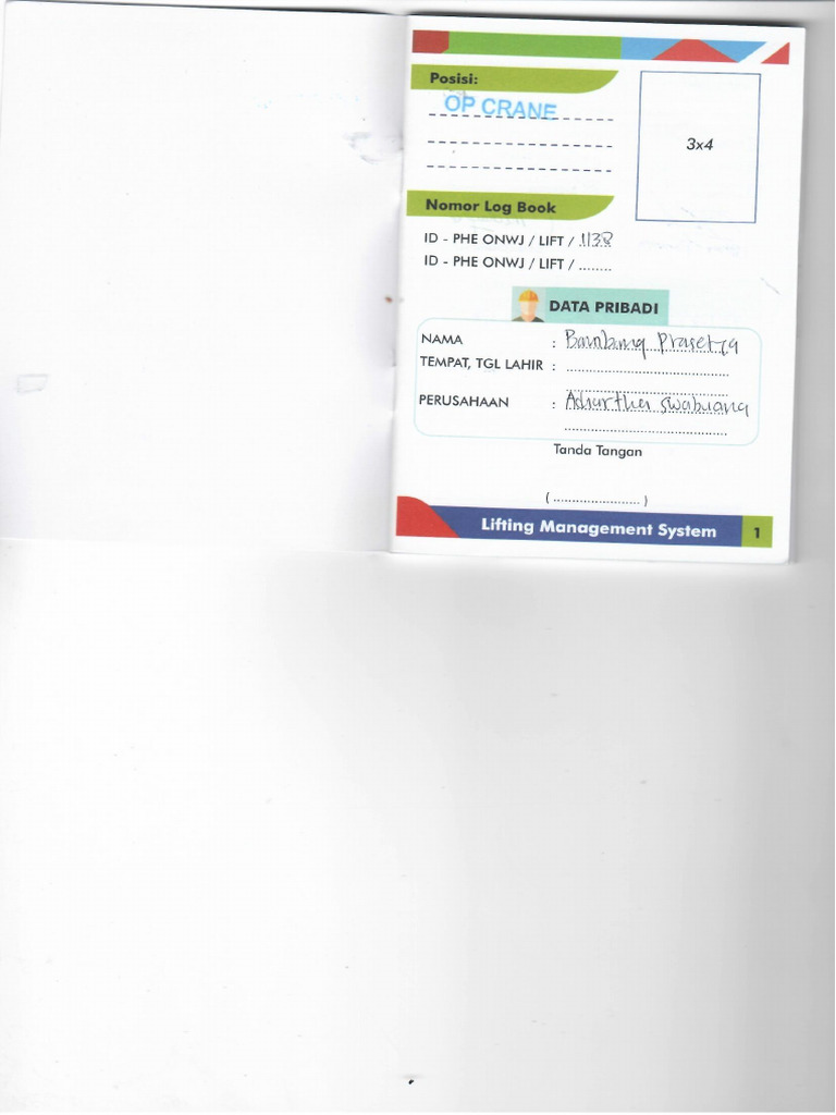 Log Book & ID LA of Bambang Prasetya | PDF