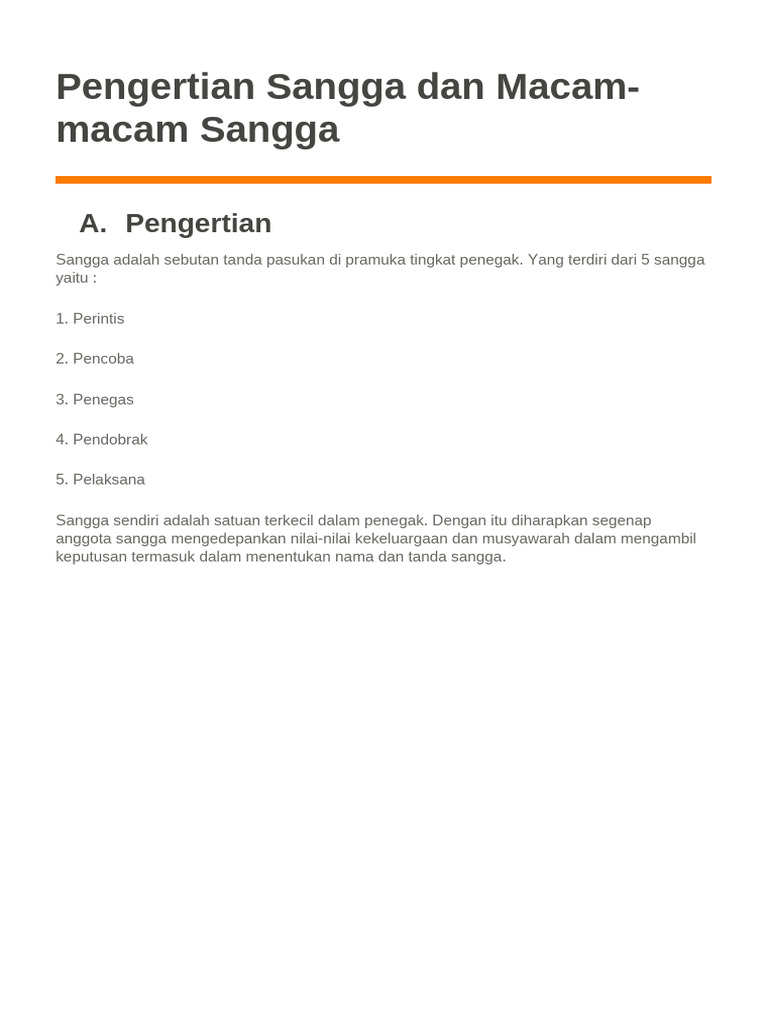 Pengertian dan Macam Sangga Pramuka | PDF
