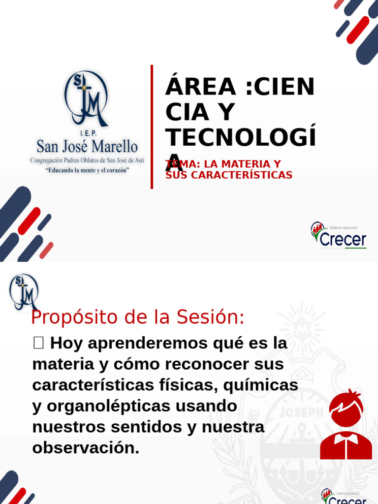 PPT CTA- 1ERA SEM - MATERIA Y SUS CARACTERÍSTICAS | PDF