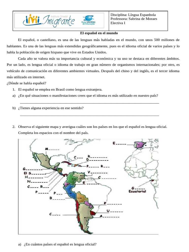 El Espanol en El Mundo | PDF | Lengua española | España