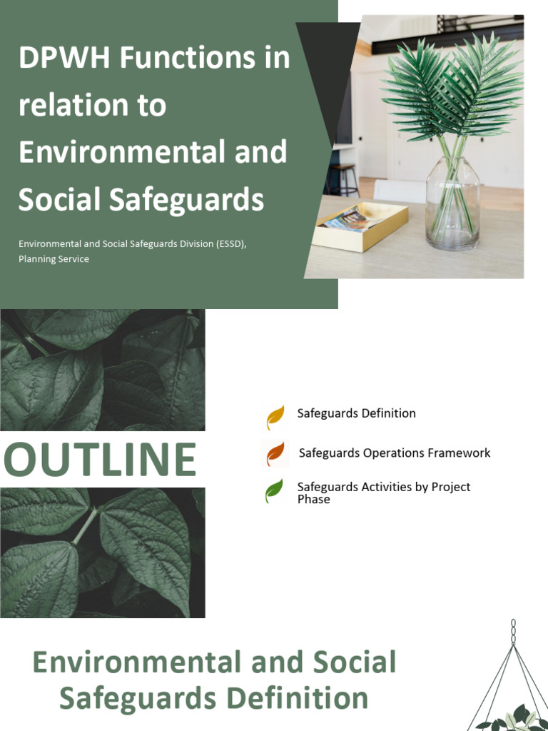 DPWH Environmental Safeguards Overview | PDF | Environmental Impact ...