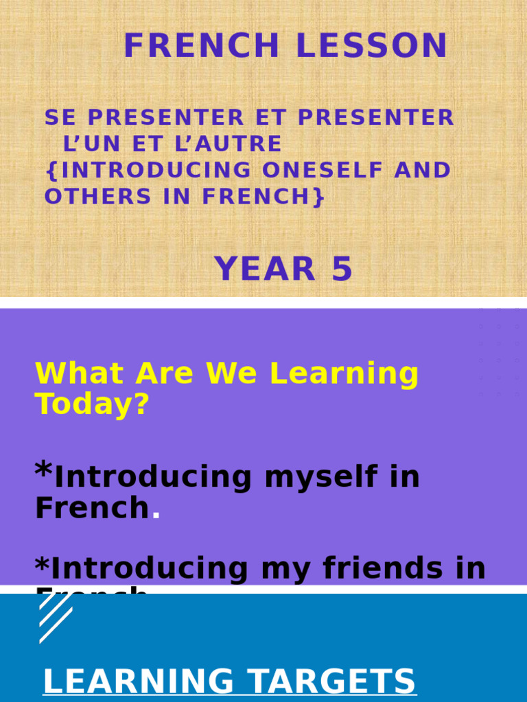 Alouette Lesson Plan: Introductions in French | PDF