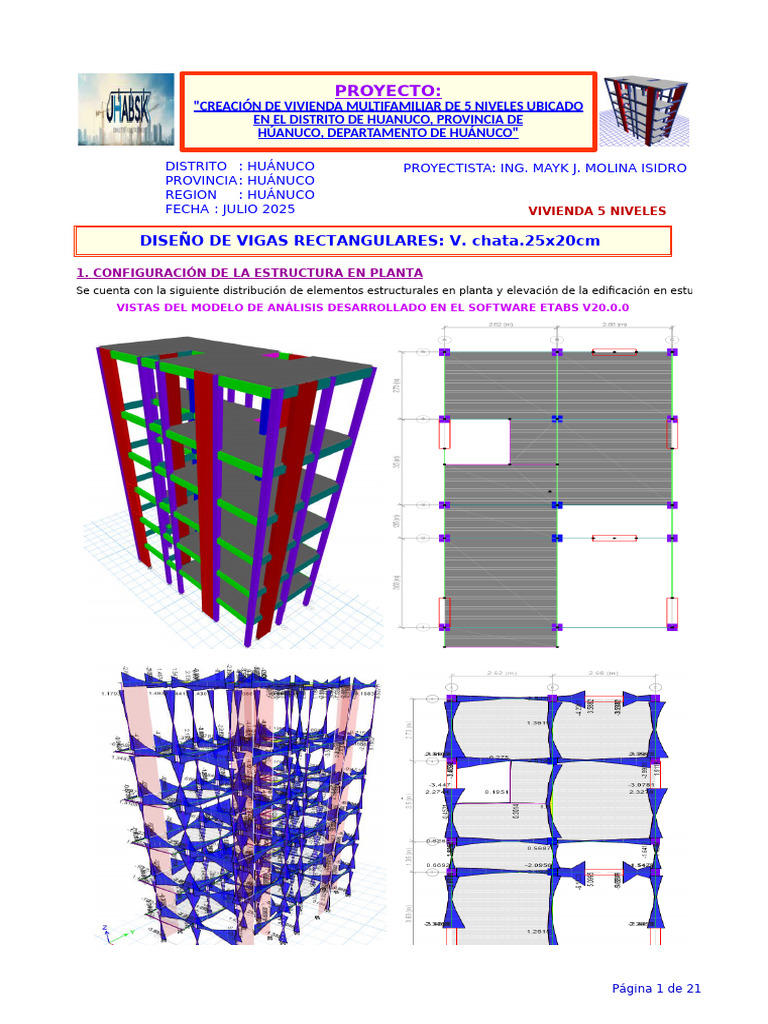 Diseño de Viga Chata 25x20cm | PDF | Resistencia de materiales | Viga ...