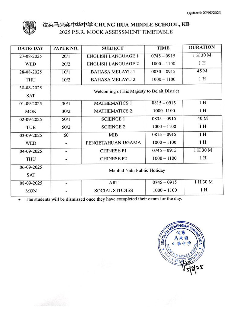 PSR Mock Reschedule | PDF