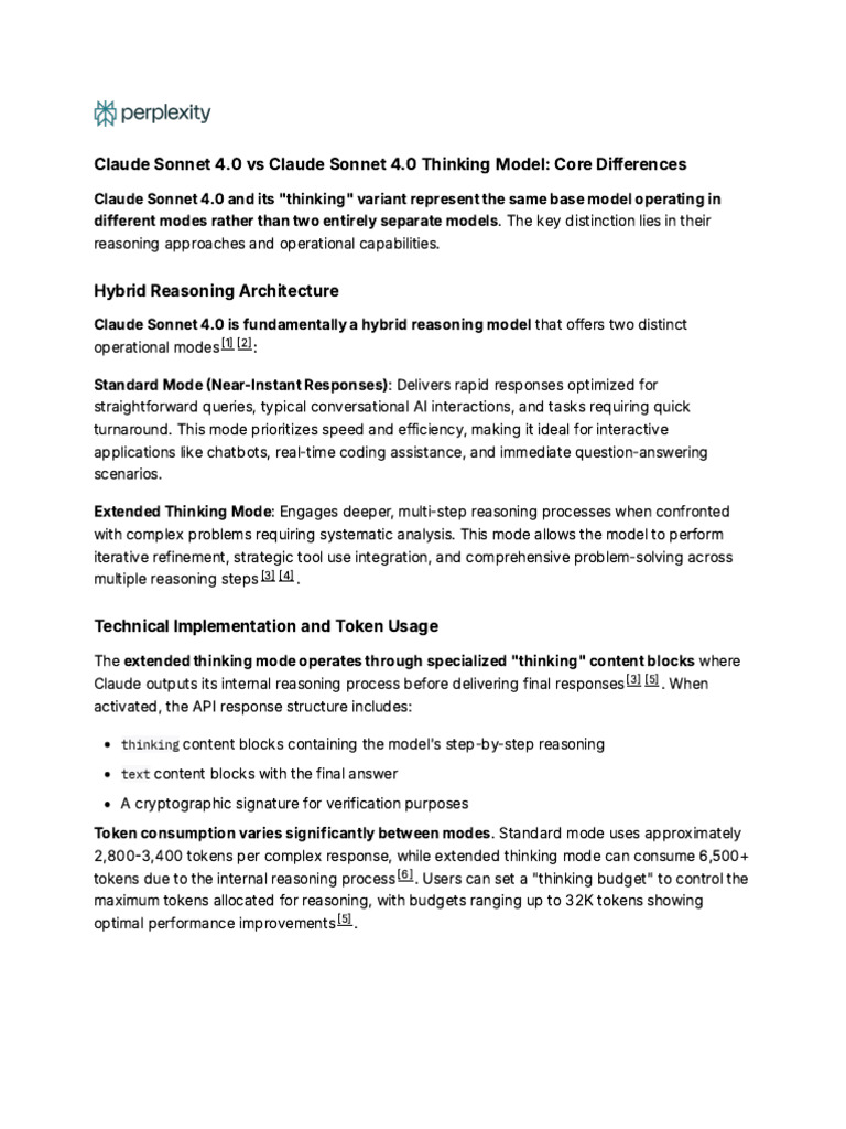 Claude Sonnet 4.0: Reasoning Modes Explained | PDF | Computing ...