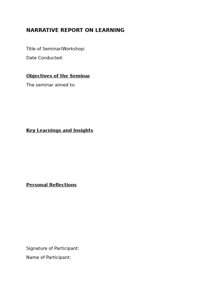 Seminar Narrative Report Format | PDF