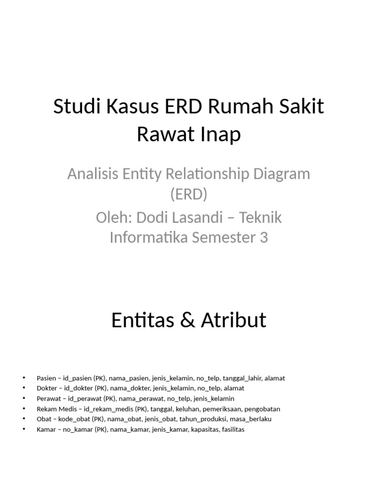 Studi Kasus ERD Rumah Sakit | PDF