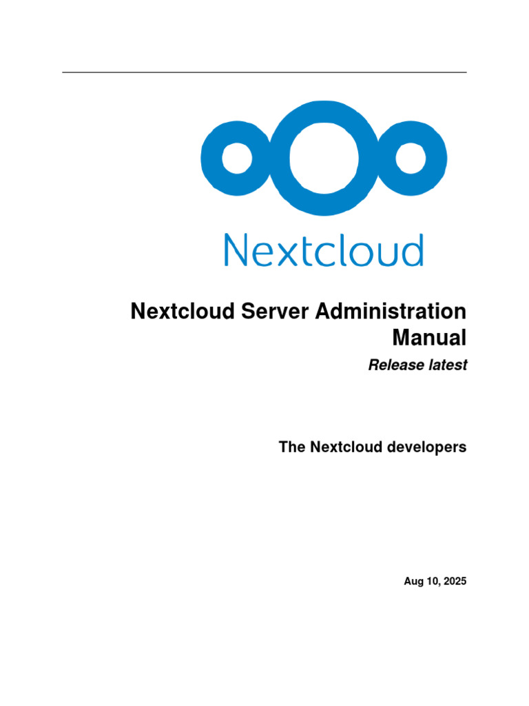 Nextcloud Server Administration Manual For Admin | PDF | Php | Web Server