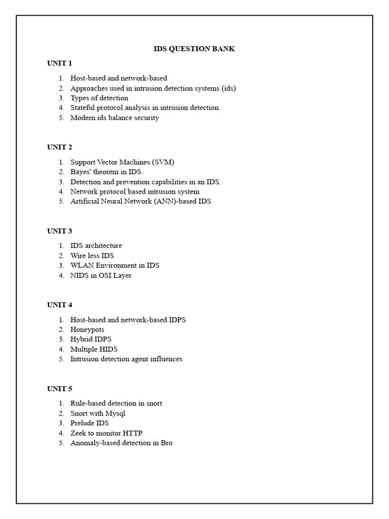 Ids Question Bank | PDF