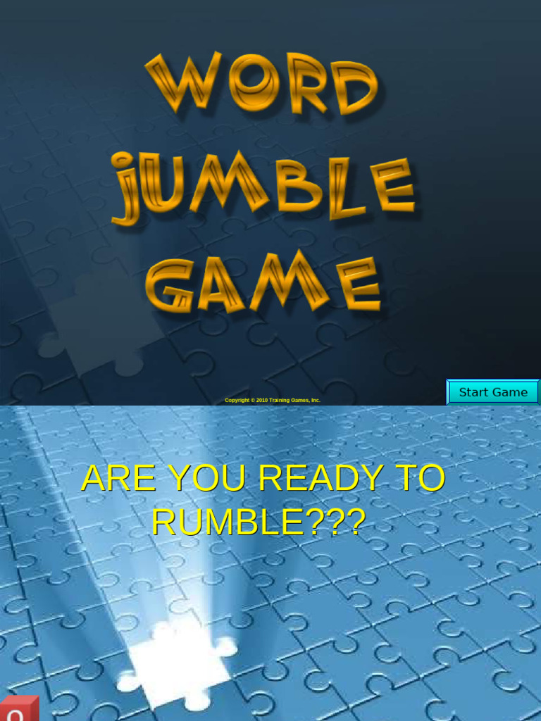 Jumbled Words Game PowerPoint Template | PDF | Multimedia