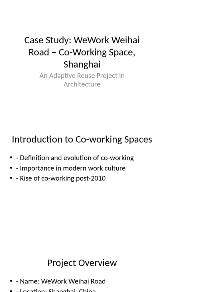 WeWork Coworking Case Study | PDF