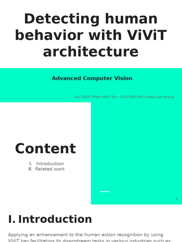 Detecting Human Behavior With ViViT Architecture | PDF | Human–Computer ...