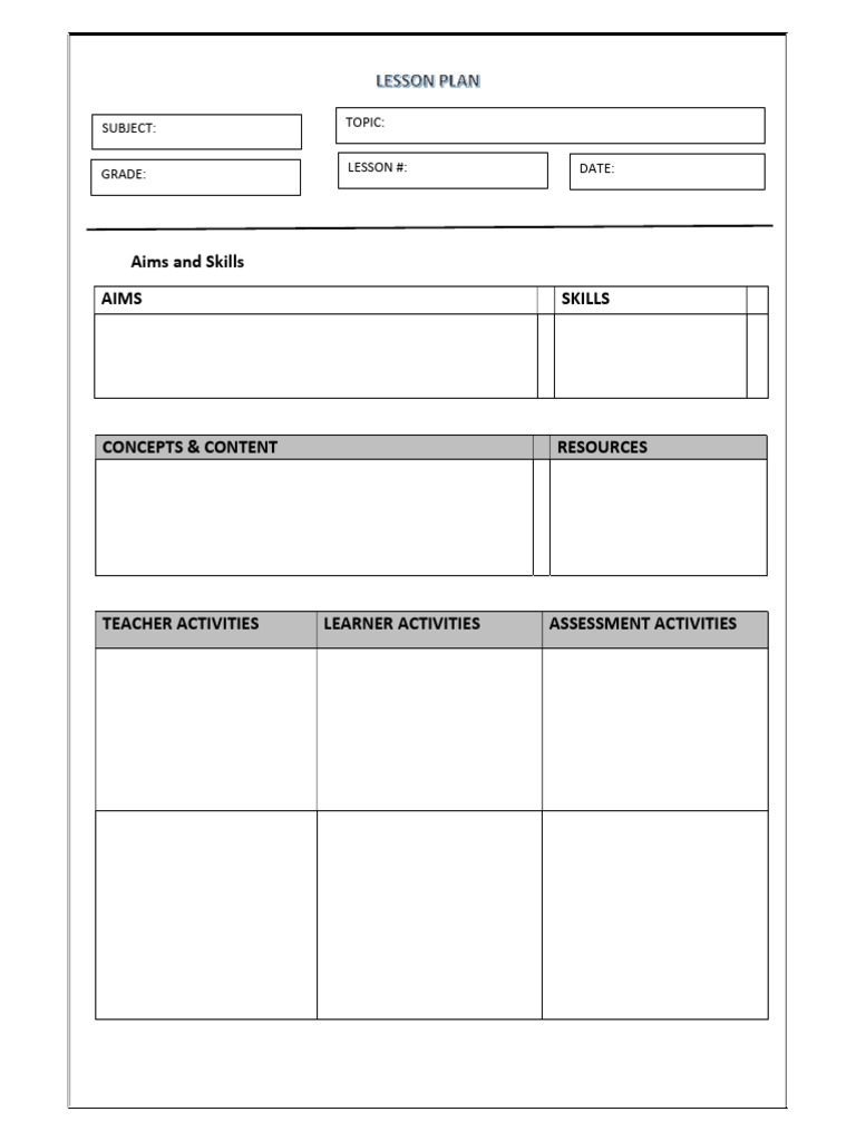 Physical Education Lesson Plan Template | PDF