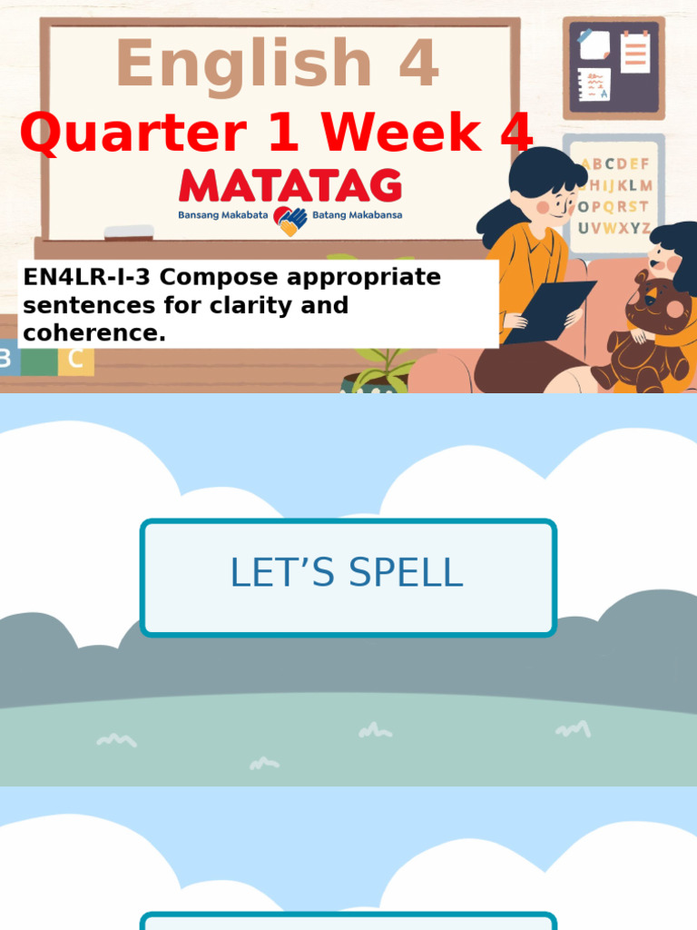 English4 q1 Week4 PPT Matatag | PDF | Grammatical Number | Plural