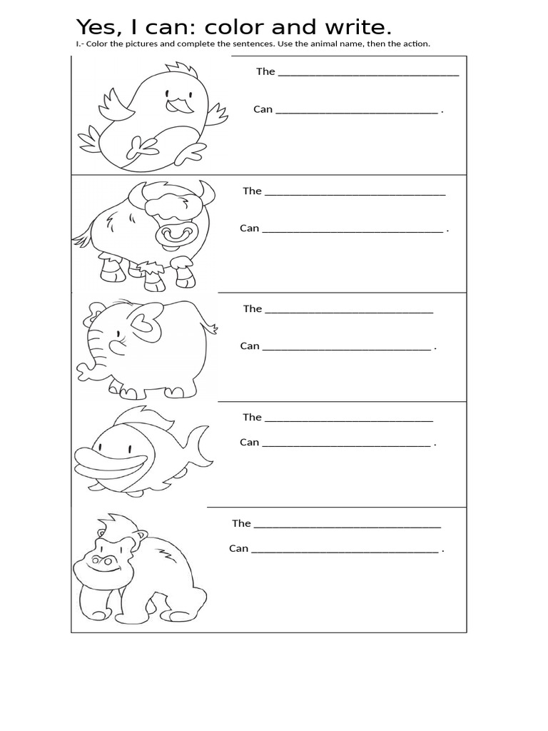 Yes, I Can To Color and Write | PDF