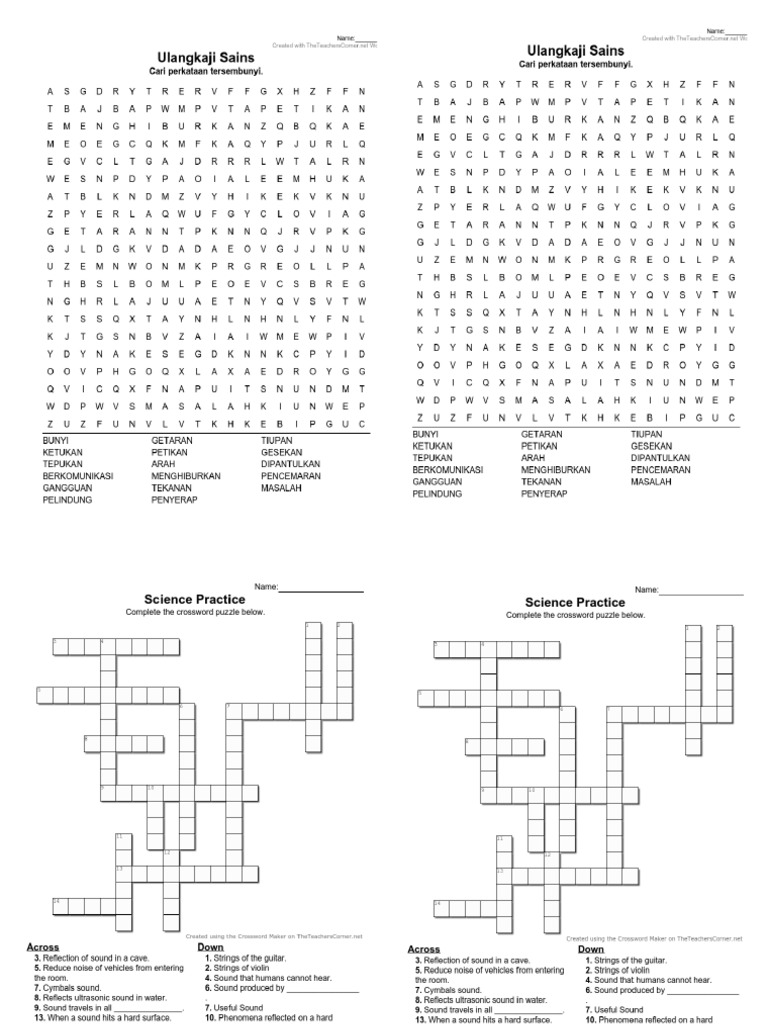 Crossword and Wordsearch | PDF